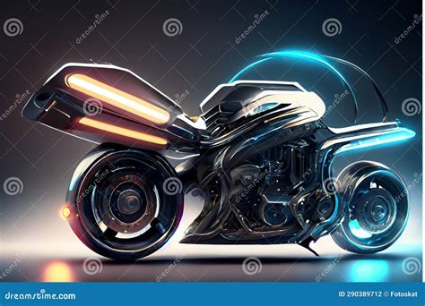 Prototype Of Futuristic Motorcycle Ai Generated Stock Illustration