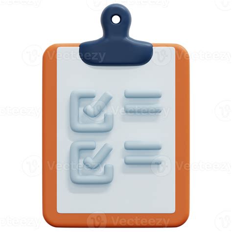 Clipboard 3d Render Icon Illustration 11628764 PNG