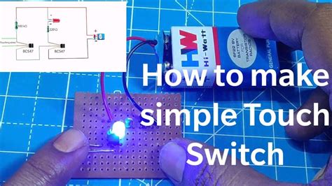 how to make a touch switch using the transistor bc547 transistors