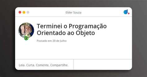 Terminei o Programação Orientado ao Objeto