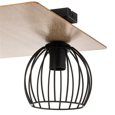 Malin Ceiling Light Angular Wooden Shade 4 Bulb Lightsie