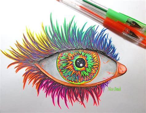 I Use Gel Pens To Create Colorful Art Gel Pen Art Pen Art Eyeball Art
