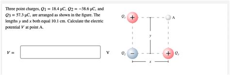 Solved Three Point Charges Q1 184 °c Q2 386 Uc And