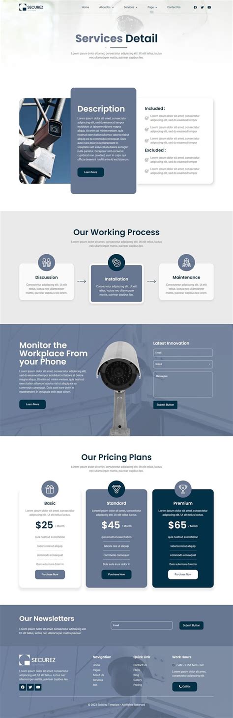 Securez Cctv And Security System Elementor Template Kit Design Template Place