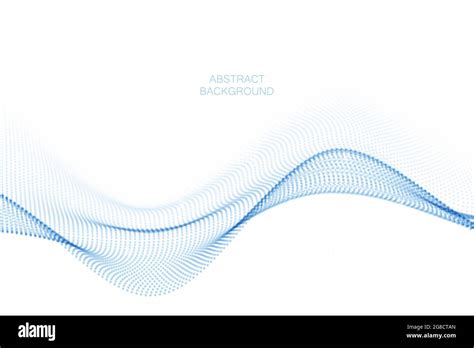 Digital Technology Wave Abstract Background With Dots Moving In Space Futuristic Modern