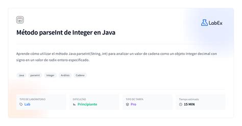 Java Parseintstring Int Tutorial De Análisis De Enteros Labex