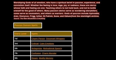 Feeling Good About This Cleric Subclass Passion Domain Cleric R