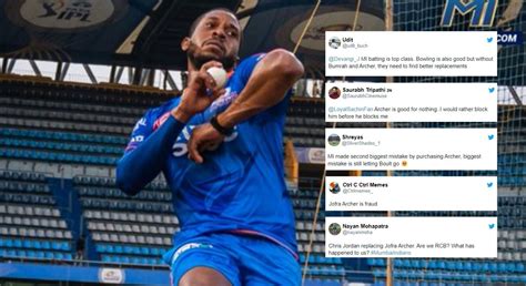 Chris Jordan Replacing Jofra Archer Are We Rcb Fans Erupt As