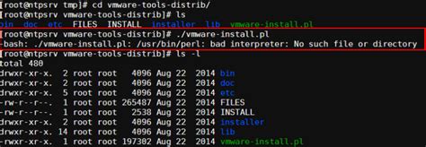 Tip Install Vmware Tools On Linux Error Bash Vmware Installpl Usrbinperl Bad