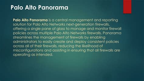 PPT Palo Alto Panorama Management And Reporting Solution For Palo