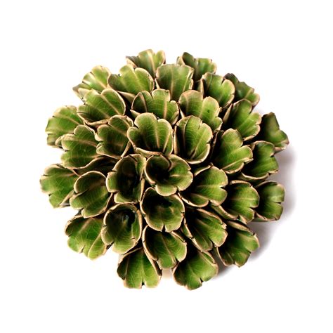 Ceramic Flower Wall Art Polyp Green Large Chive Us