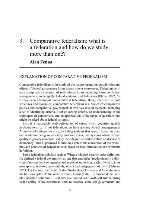 PDF Comparative Federalism What Is A Federation And How Do We Study