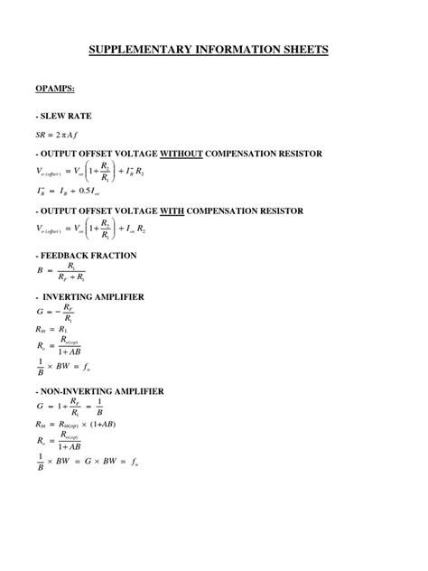 M3h620587 Supplementary Information Sheets B Pdf Amplifier
