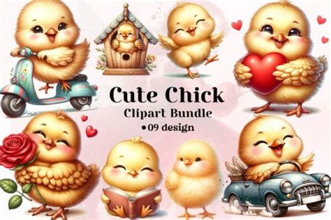Super Cute Chick Clipart Graphic By Ak Artwork · Creative Fabrica