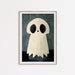 Cute Vintage Halloween Ghost Large Printable Art Retro Halloween Poster Mid Century Decor
