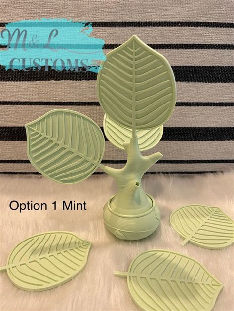 Leaf Coaster Tree 3d Printed Etsy