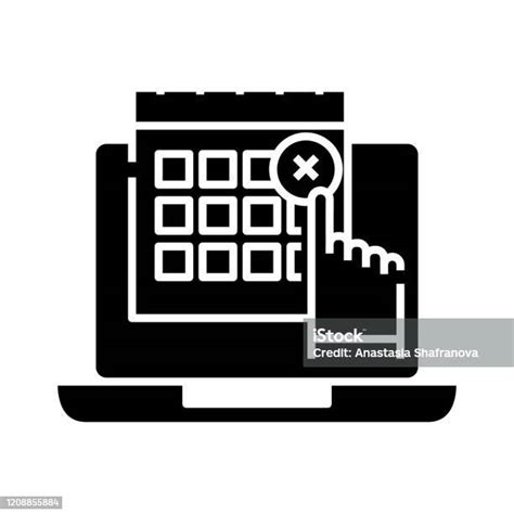캘린더 삭제 블랙 아이콘 컨셉 일러스트레이션 벡터 플랫 심볼 글리프 기호 개념에 대한 스톡 벡터 아트 및 기타 이미지 개념