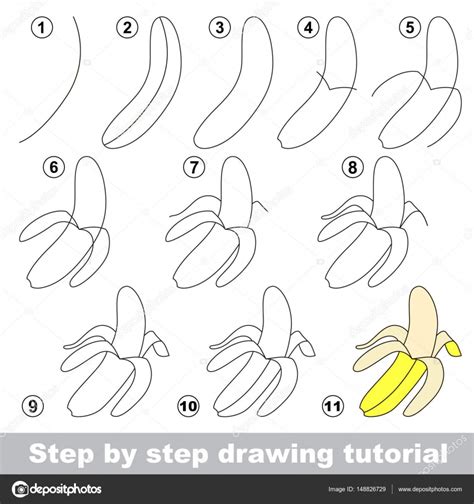 Passo A Passo Para Desenhar Um Tutorial De Desenho De Banana Uma Aula