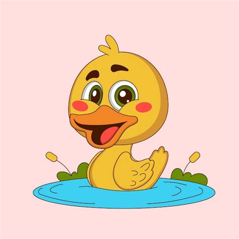 Premium Vector Hand Drawn Cartoon Duck Illustration