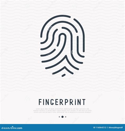 Fingerprint Thin Line Icon Stock Vector Illustration Of Password 116064212