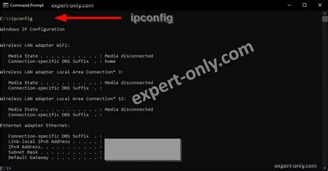 Saber la dirección ip con cmd MS DOS