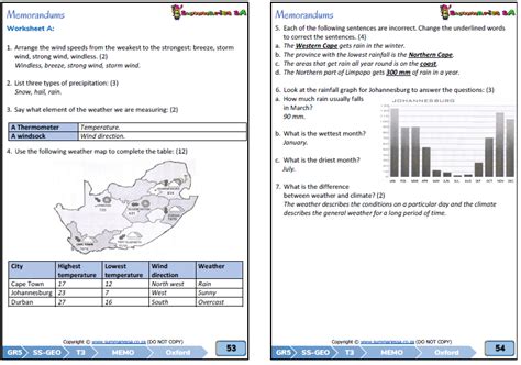 Social Science Grade 5 Worksheets South Africa