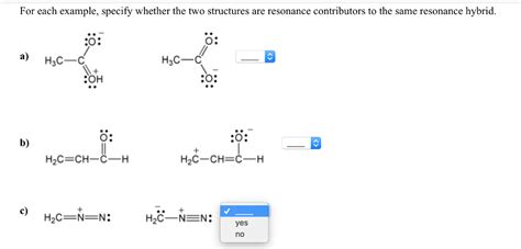 solved for each example specify whether the two structur