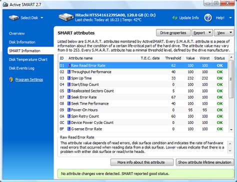 active smart disk utility s m a r t status of the hard drive