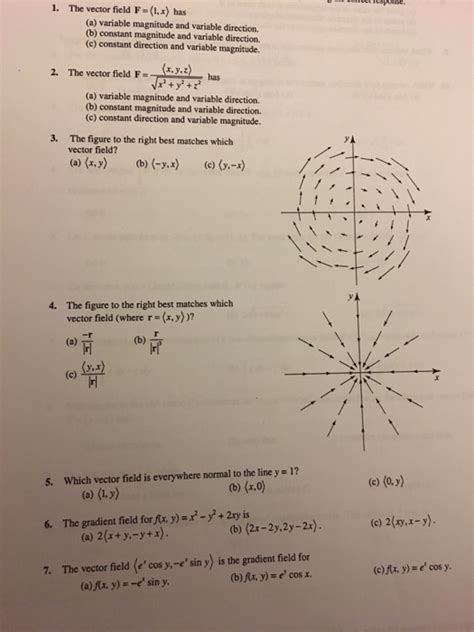 solved 1 the vector field f 1 x has a variable