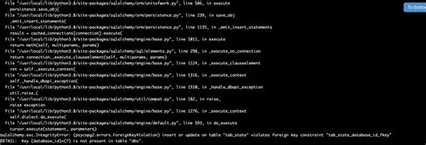 It Shows Key Database Id 7 Is Not Present In Table Dbs After