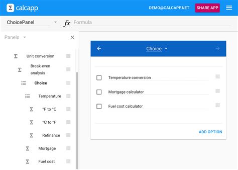 Calcapp — Feature: The Panels sidebar