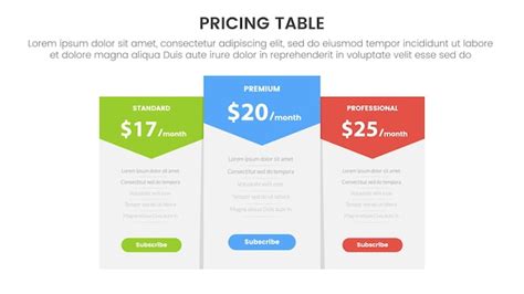 Premium Vector Pricing Table Or Price Comparison Infographic 3 Point