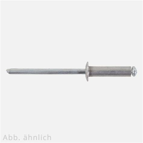 500 Blindnieten Aluminium Stahl 3 2x6 Mm Flachkopf Din 7337 3