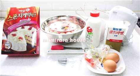 오븐 없이 스폰지케익믹스로 크리스마스 케이크 만들기 네이버 블로그