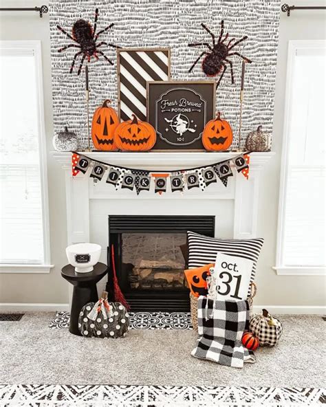 23 Unique Halloween Mantel Decor Ideas For A Spooky Season Vibe Decor