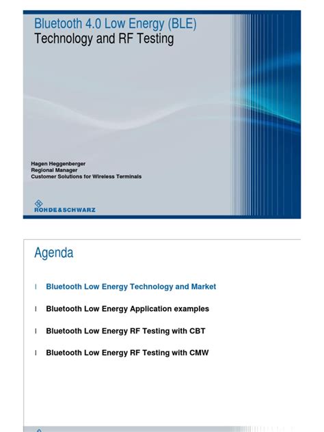 Technology And Rf Testing Bluetooth 40 Low Energy Ble Pdf