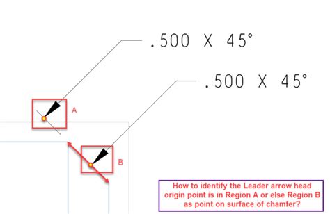 How To Check The Leader Arrowhead Of The Chamfer Dimension Is Within