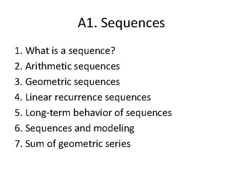 A 1 Sequences 1 What Is A Sequence