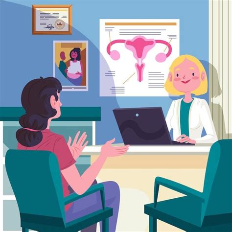 Gynecology Consultation Illustration Free Vector Gynecology Fertility Center Vector Free