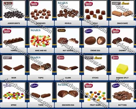Guess The Candy Level 61 80 Answers 4 Pics 1 Word Daily Puzzle Answers