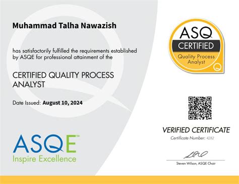 Muhammad Talha Nawazish On Linkedin Qualitymanagement Cqpa Continuousimprovement Asq