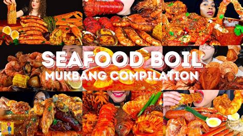 40 Mins Seafood Boil Mukbang Asmr Compilation Big Bites Eating