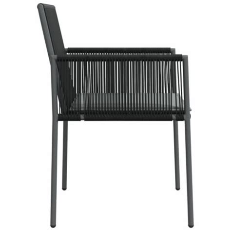 VidaXL Patio Chairs With Cushions 4 Pcs Black 21 3 X23 8 X32 9 Poly