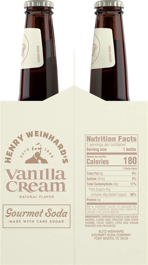 Henry Weinhards Gourmet Soda Vanilla Cream 6 Pack Planogram Right