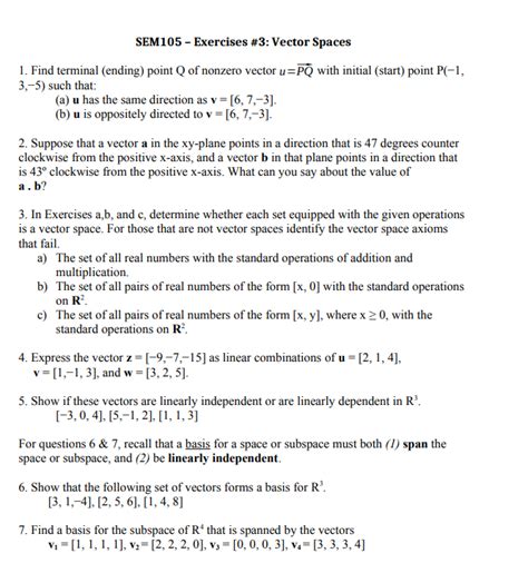 solved sem105 exercises 3 vector spaces 1 find terminal