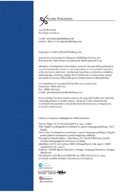 Hegdes Pocketguide To Treatment In Speech Language Pathology