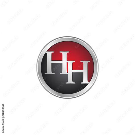 HH initial circle logo red Stock-Vektorgrafik | Adobe Stock