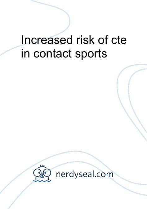 Increased Risk Of Cte In Contact Sports 3138 Words Nerdyseal