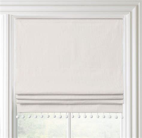 Pom Pom Linen Cotton Roman Shade Roman Shades Linen Roman Shades