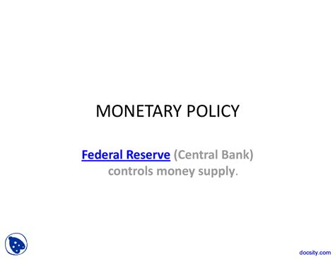 Monetary Policy Understanding The Influence Of Money Supply On Prices